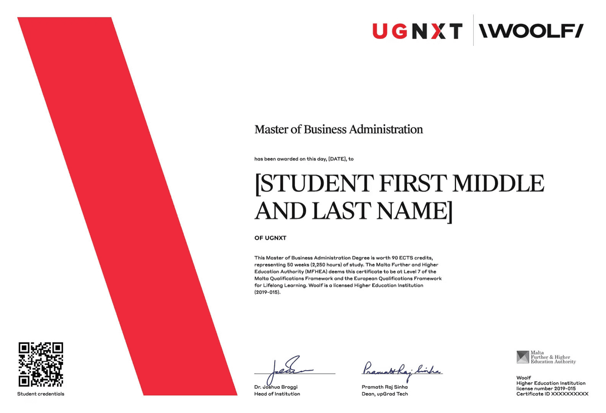 Master of Business Administration (MBA) from upGrad College