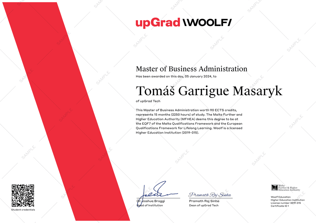 Master of Business Administration (MBA) from upGrad College